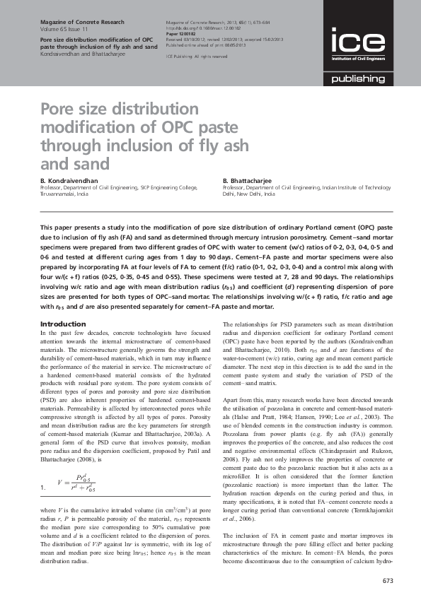 (PDF) Pore size distribution modification of OPC paste through ...