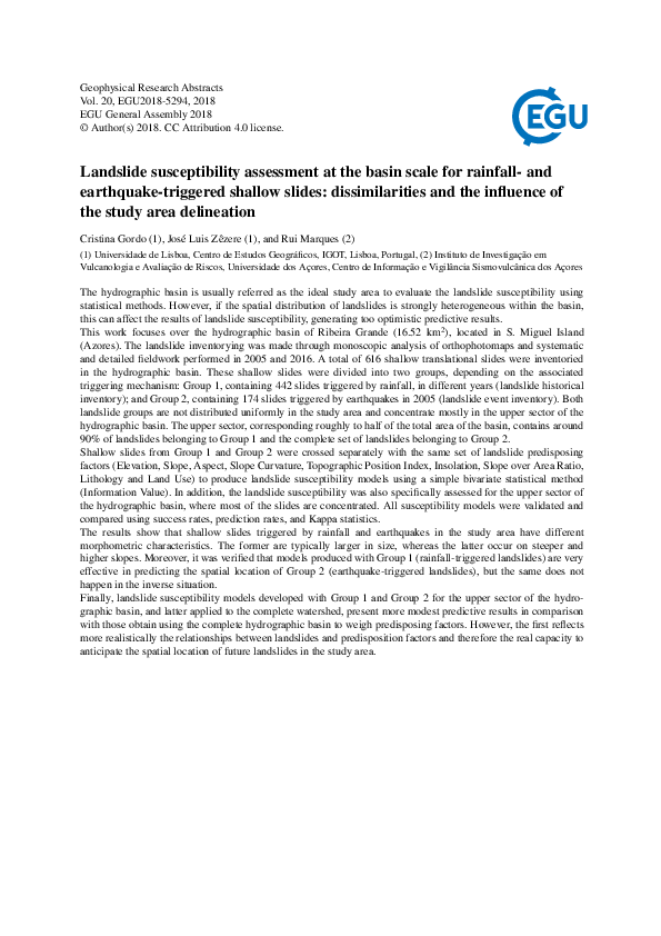 (PDF) Landslide susceptibility assessment at the basin scale for ...