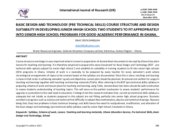 (PDF) Basic Design and Technology (Pre Technical Skills) Course ...