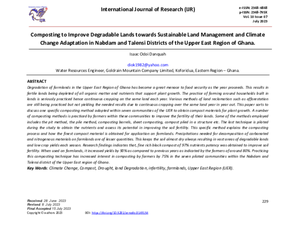 (PDF) Composting to Improve Degradable Lands towards Sustainable Land ...