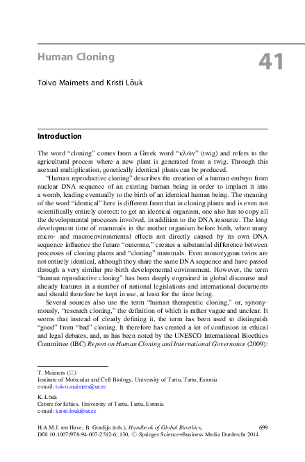 (PDF) Human Cloning