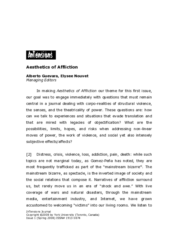 (PDF) Aesthetics of Affliction