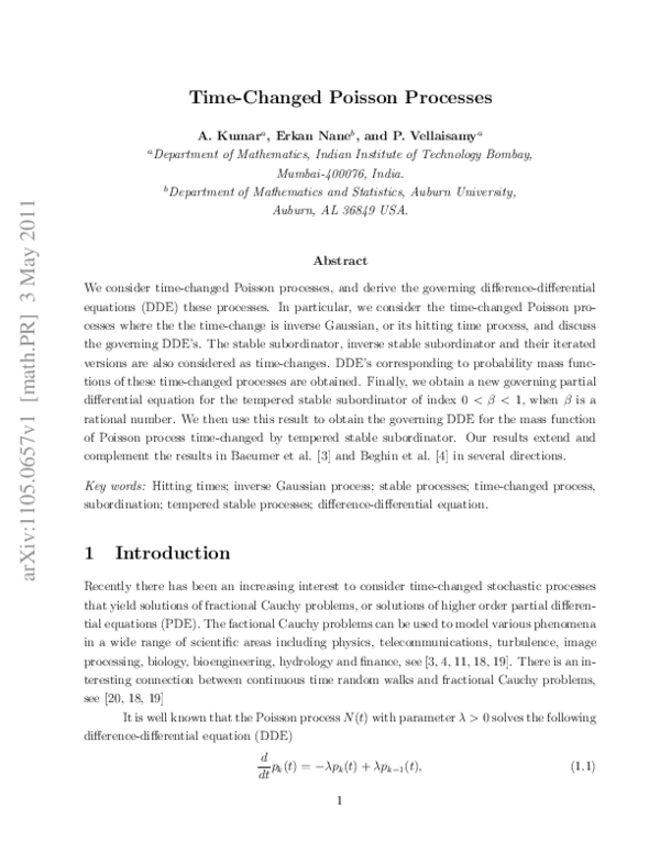 (PDF) Time-changed Poisson processes