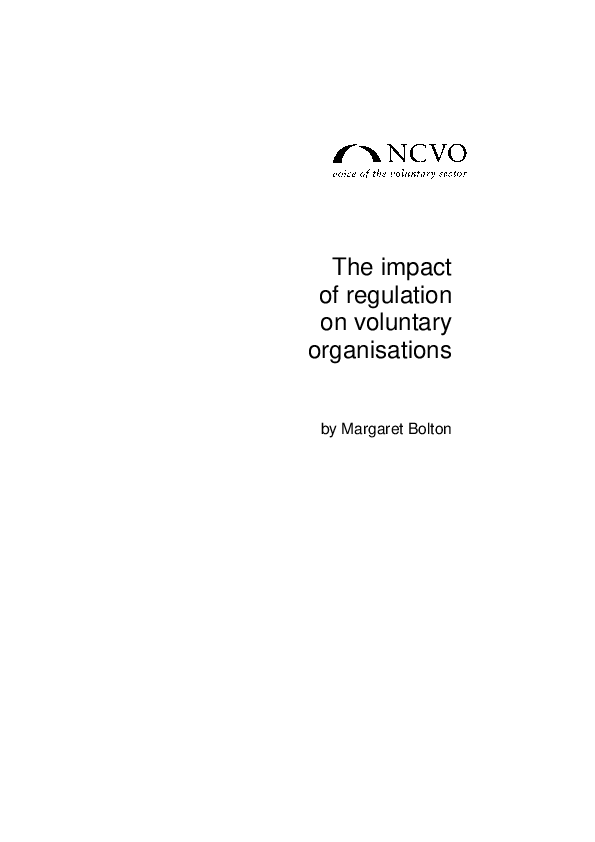 (PDF) The impact of regulation on voluntary organisations by