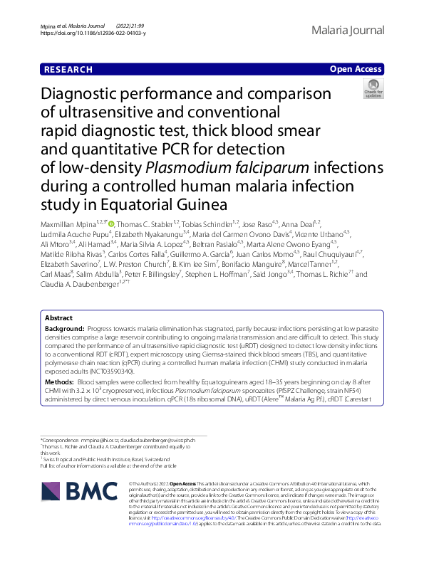 (PDF) Diagnostic performance and comparison of ultrasensitive and conventional rapid diagnostic ...