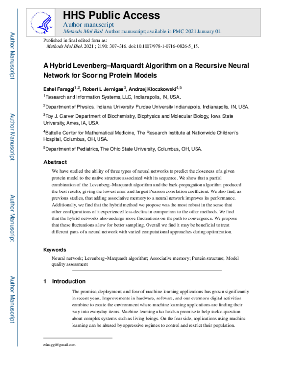 (PDF) A Hybrid Levenberg–Marquardt Algorithm on a Recursive Neural ...