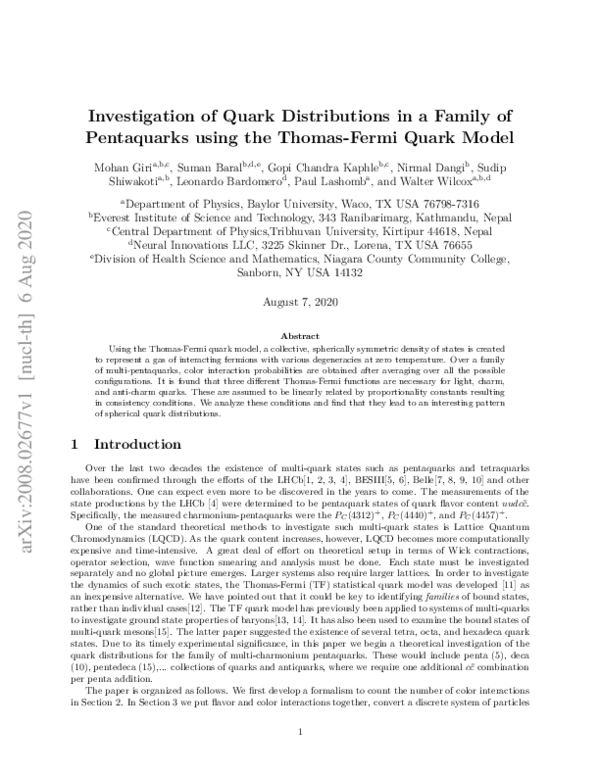 (PDF) Investigation of quark distributions in a family of pentaquarks ...