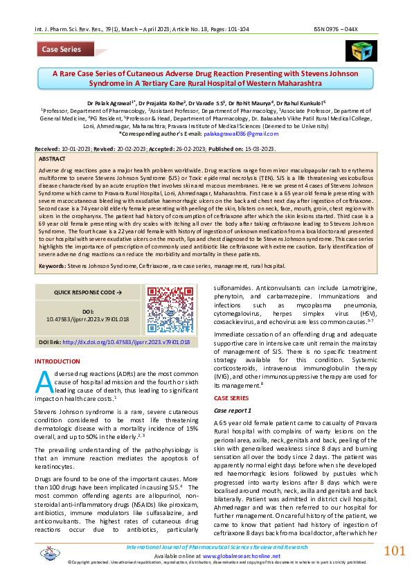 (PDF) A Rare Case Series of Cutaneous Adverse Drug Reaction Presenting ...