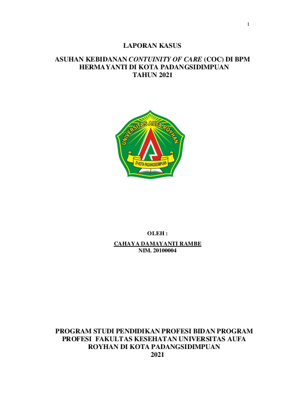 (PDF) Contoh laporan Coc