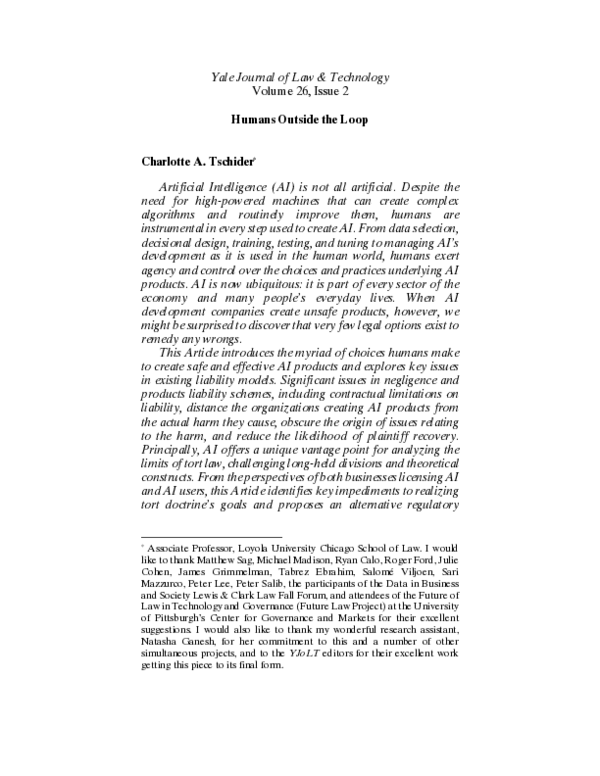 (PDF) Humans Outside the Loop