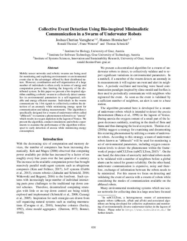 (PDF) Collective Event Detection Using Bio-inspired Minimalistic ...
