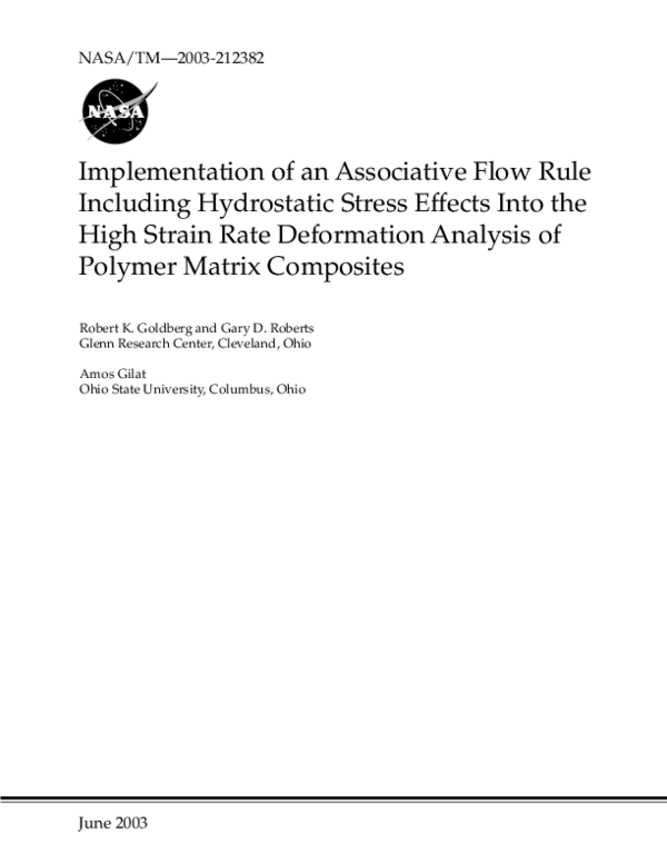 (PDF) Implementation of an Associative Flow Rule Including Hydrostatic ...