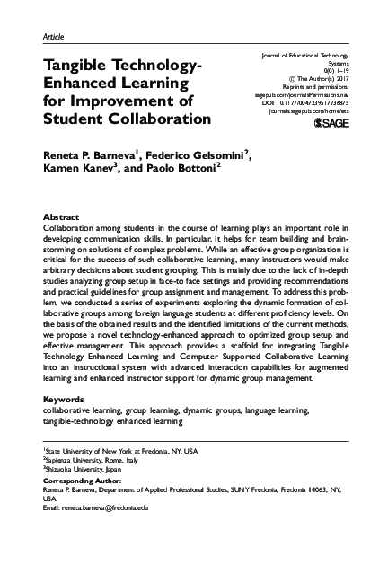 (PDF) Tangible Technology-Enhanced Learning for Improvement of Student ...