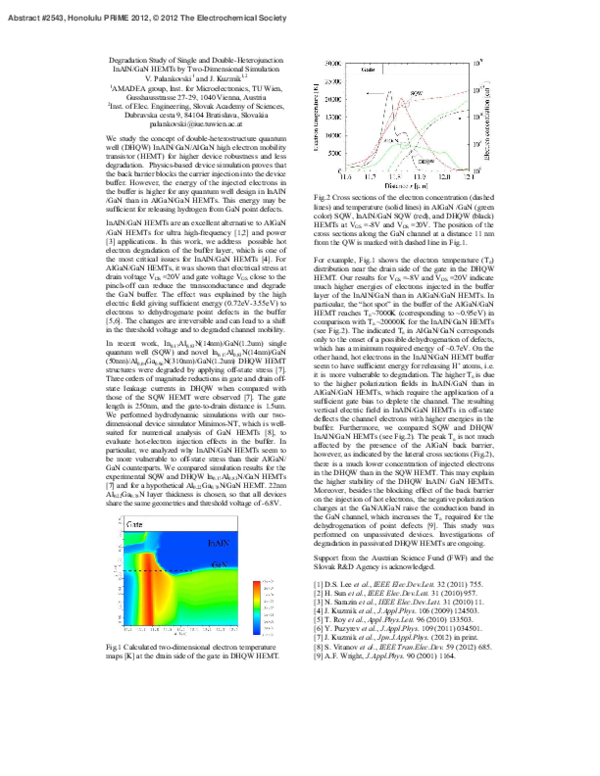 (PDF) Degradation Study of Single and Double-Heterojunction InAlN/GaN HEMTs by Two-Dimensional ...