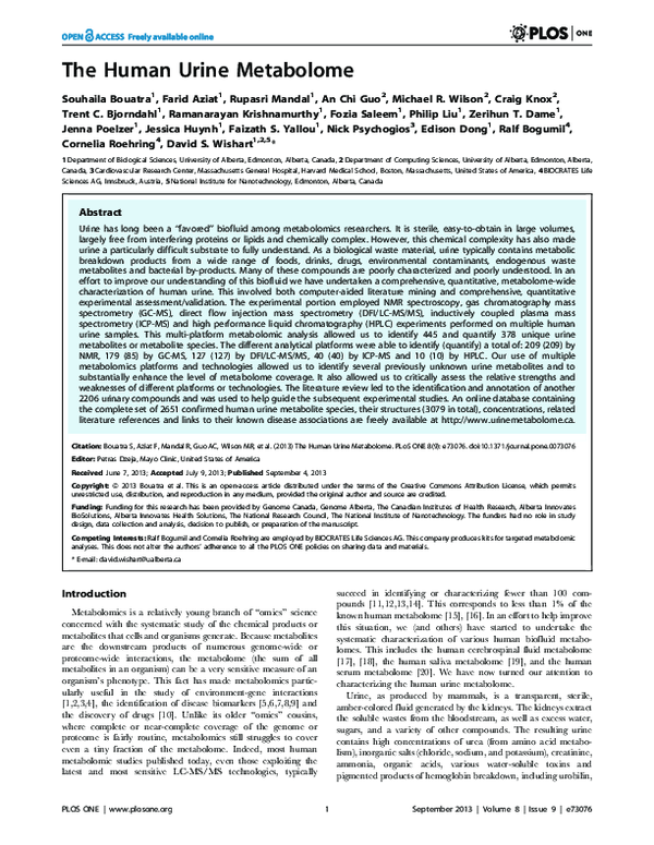 (PDF) The Human Urine Metabolome