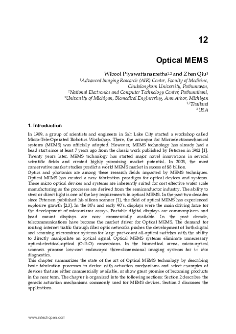 (PDF) Optical MEMS