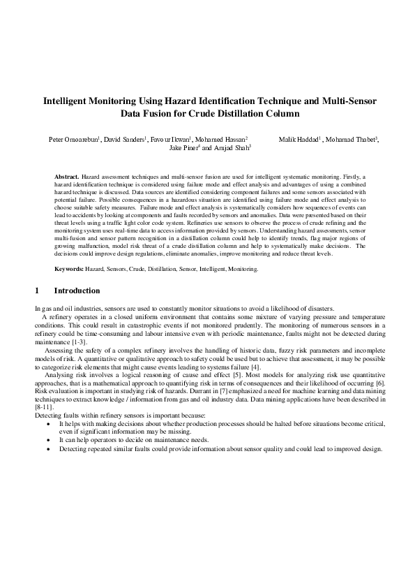 (PDF) Intelligent Monitoring Using Hazard Identification Technique and Multi-sensor Data Fusion ...