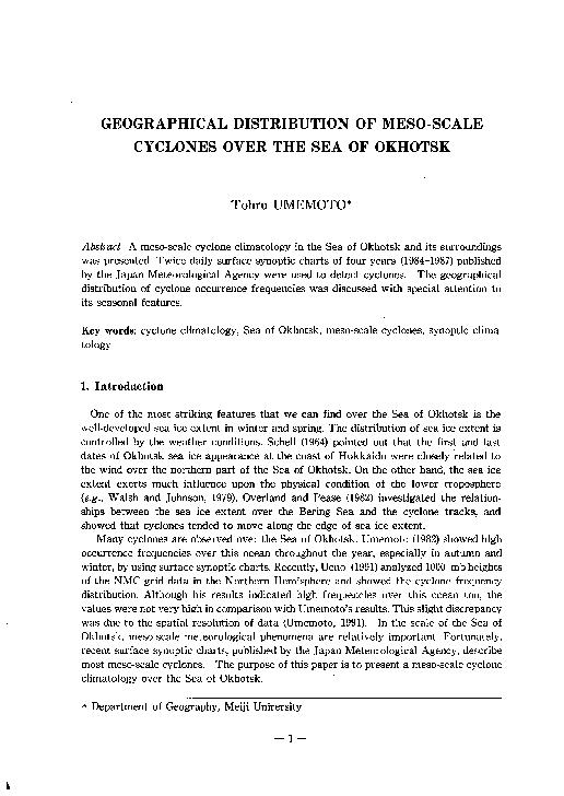 (PDF) Geographical distribution of meso-scale cyclones over the sea of ...