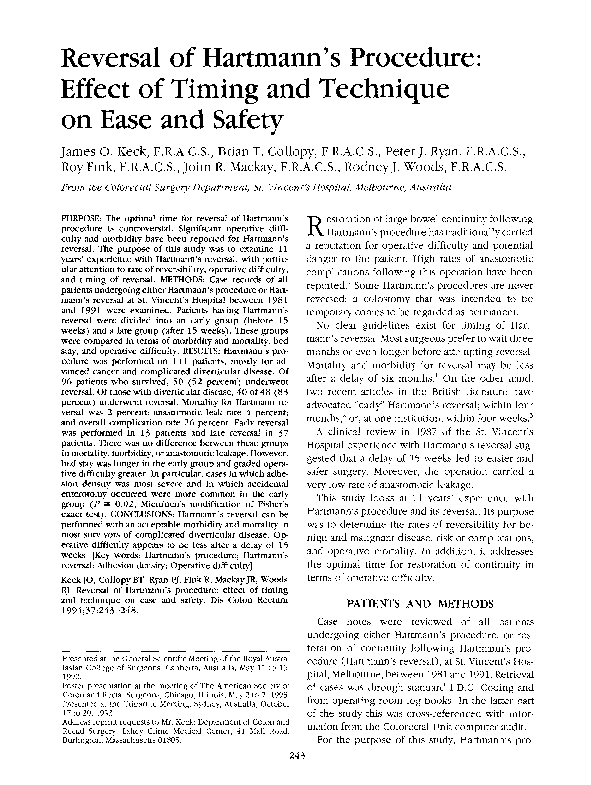 (PDF) Reversal of Hartmann's procedure