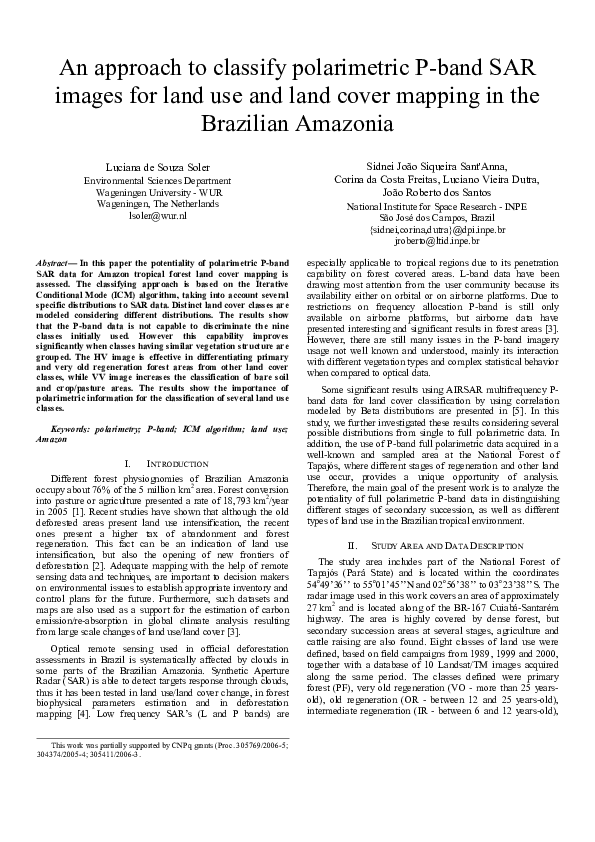 (PDF) An approach to classify polarimetric P-band SAR images for land use and land cover mapping ...