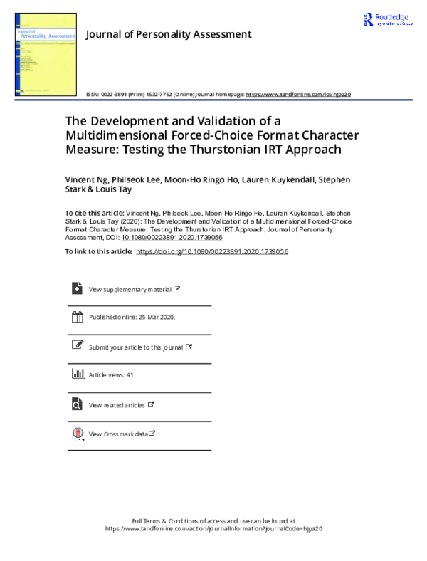 (PDF) The Development and Validation of a Multidimensional Forced ...