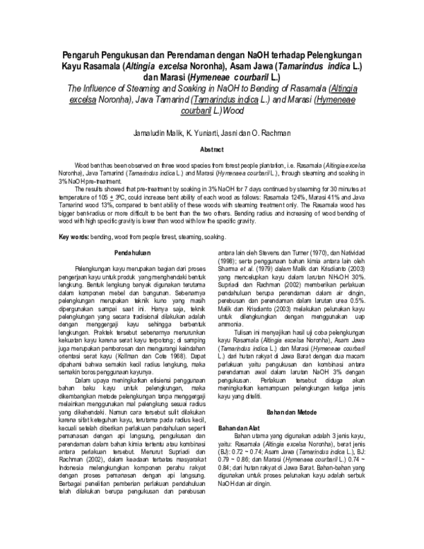 (PDF) Pengaruh Pengukusan dan Perendaman dengan NaOH terhadap ...