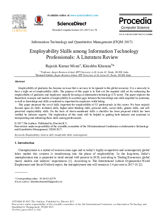 (PDF) Employability Skills among Information Technology Professionals ...