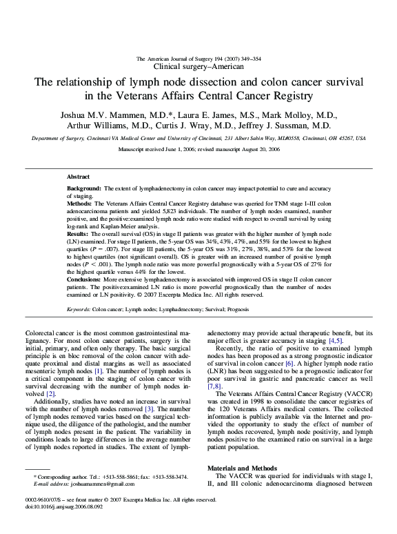 (PDF) The relationship of lymph node dissection and colon cancer ...
