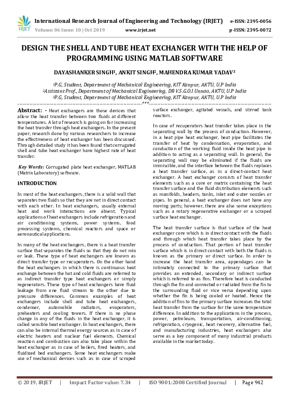 (PDF) Design the Shell and Tube Heat Exchanger with the Help of ...