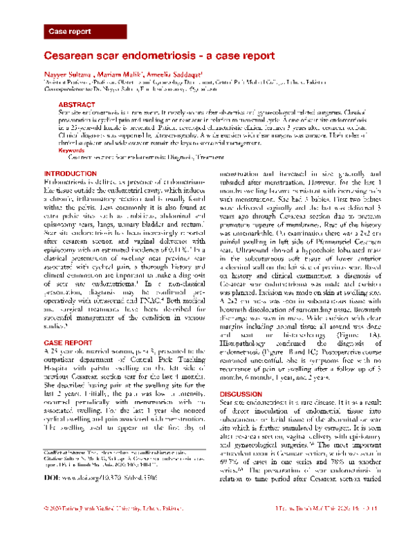 (PDF) Cesarean scar endometriosis - a case report