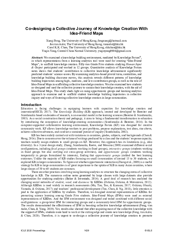 (PDF) Co-designing a Collective Journey of Knowledge Creation With Idea ...