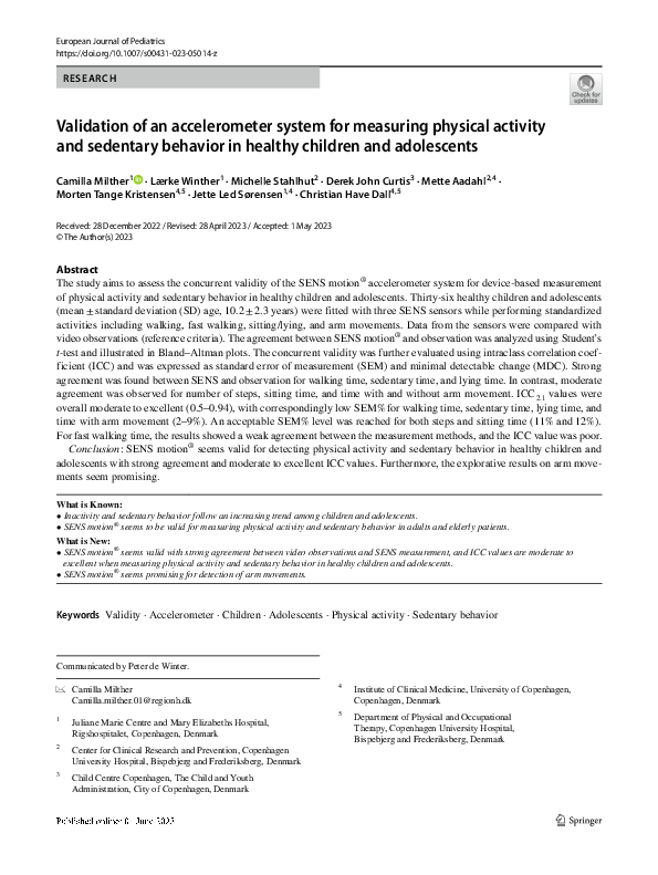 (PDF) Validation of an accelerometer system for measuring physical activity and sedentary ...