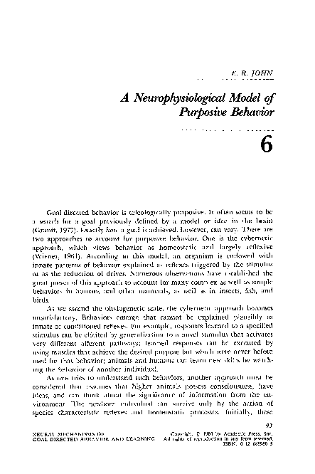(PDF) Neural Mechanisms in Goal-Directed Behavior and Learning
