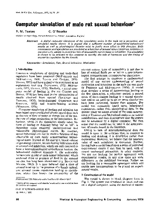 (PDF) Computer simulation of male rat sexual behaviour