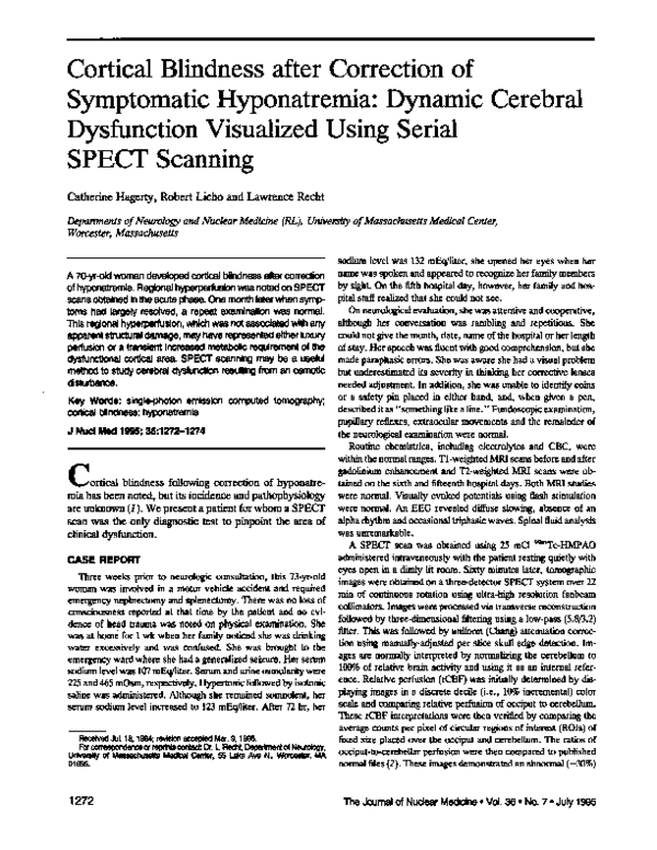 (PDF) Cortical blindness after correction of symptomatic hyponatremia ...