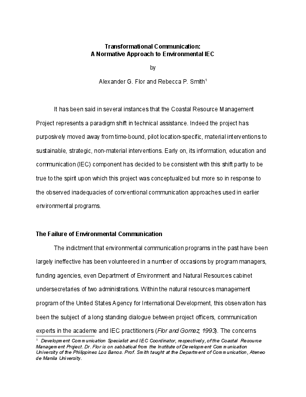 (PDF) Transformational Communication
