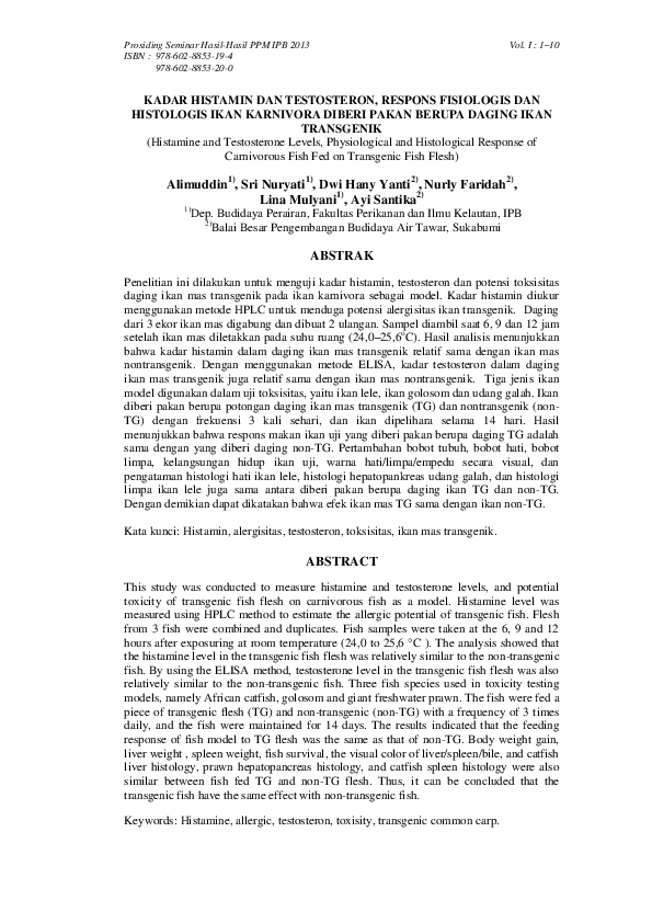 (PDF) Kadar histamin dan testosteron, respons fisiologis dan histologis ...