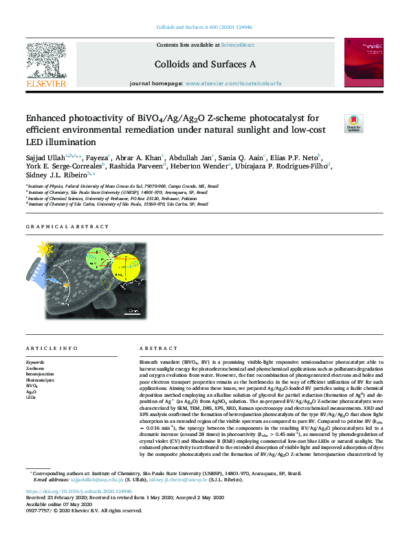 (PDF) Enhanced photoactivity of BiVO4/Ag/Ag2O Z-scheme photocatalyst for efficient environmental ...