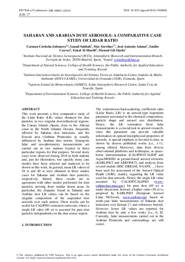 (PDF) Saharan and Arabian Dust Aerosols: A Comparative Case Study of ...