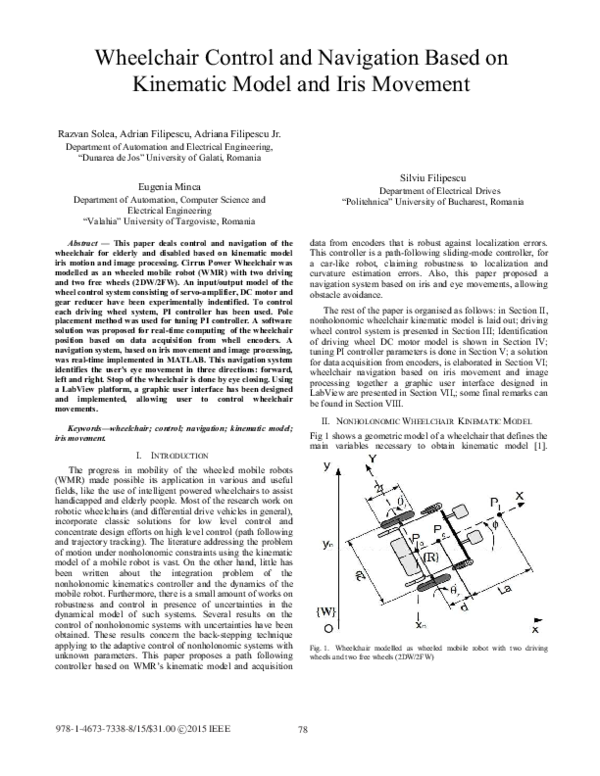(PDF) Wheelchair control and navigation based on kinematic model and ...