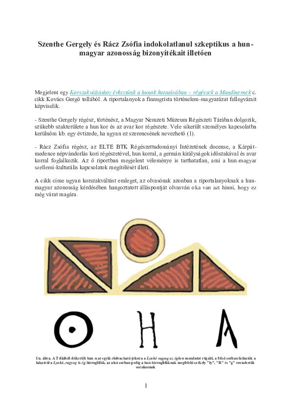 (PDF) Szenthe Gergely és Rácz Zsófia indokolatlanul szkeptikus a hun ...