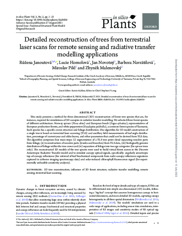(PDF) Detailed reconstruction of trees from terrestrial laser scans for ...