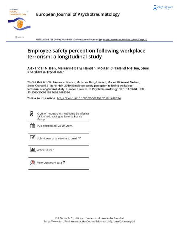 (PDF) Employee safety perception following workplace terrorism: a ...