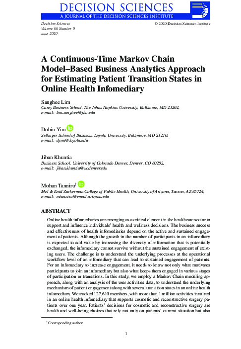 (PDF) A Continuous‐Time Markov Chain Model–Based Business Analytics ...