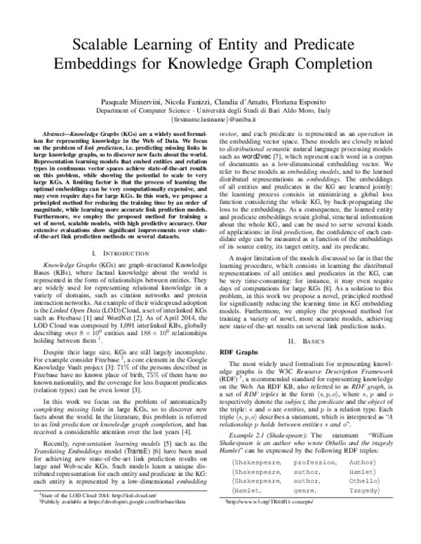 (PDF) Scalable Learning of Entity and Predicate Embeddings for Knowledge Graph Completion