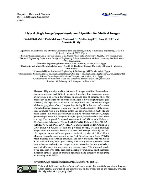 (PDF) Hybrid Single Image Super-Resolution Algorithm for Medical Images