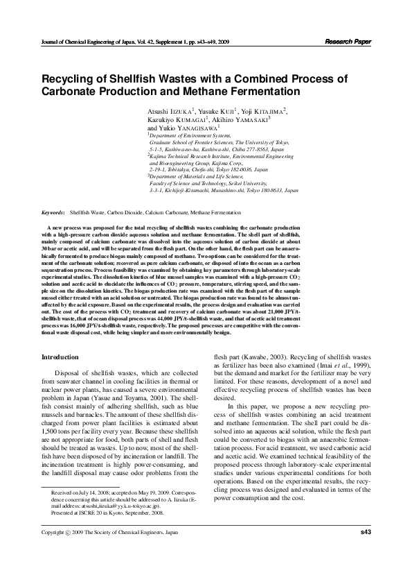 (PDF) Recycling of Shellfish Wastes with a Combined Process of ...