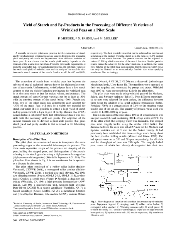 (PDF) Starch and By-Products from Wrinkled Peas