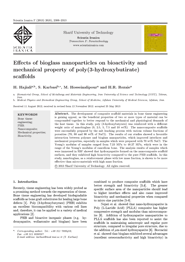 (PDF) Effects of Bioglass Nanoparticles on Bioactivity and Mechanical ...