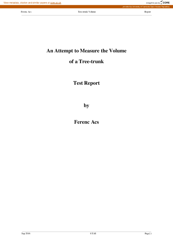 (PDF) An attempt to measure the volume of a tree-trunk